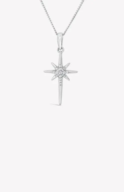 RIZEN JEWELRY Adoring Star Pendant Necklace -   Sterling Silver